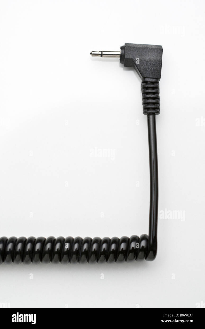 black eletronic socket cable join Stock Photo - Alamy