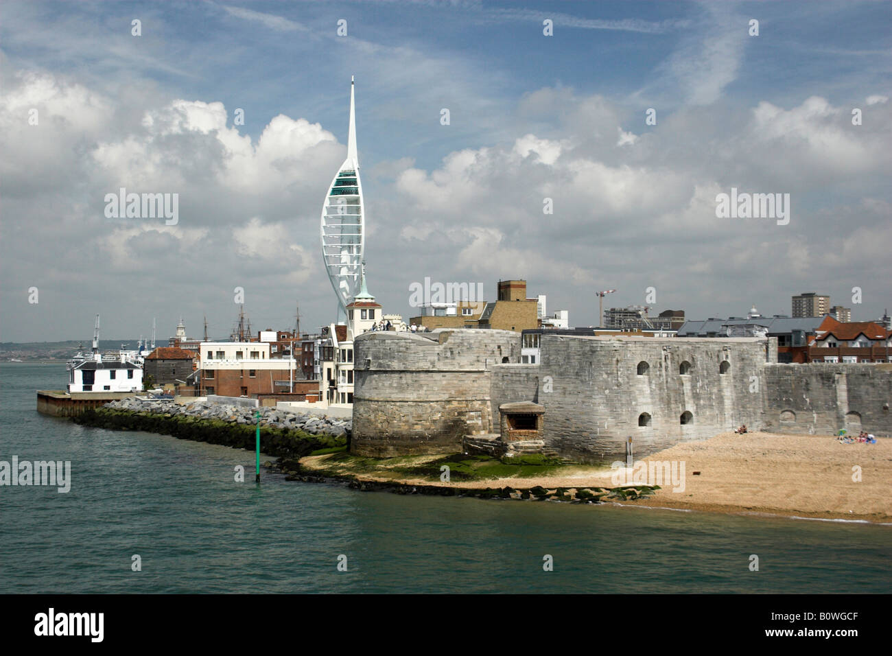 An elevated view of Portsmouth historic seafront and Harbour including ...