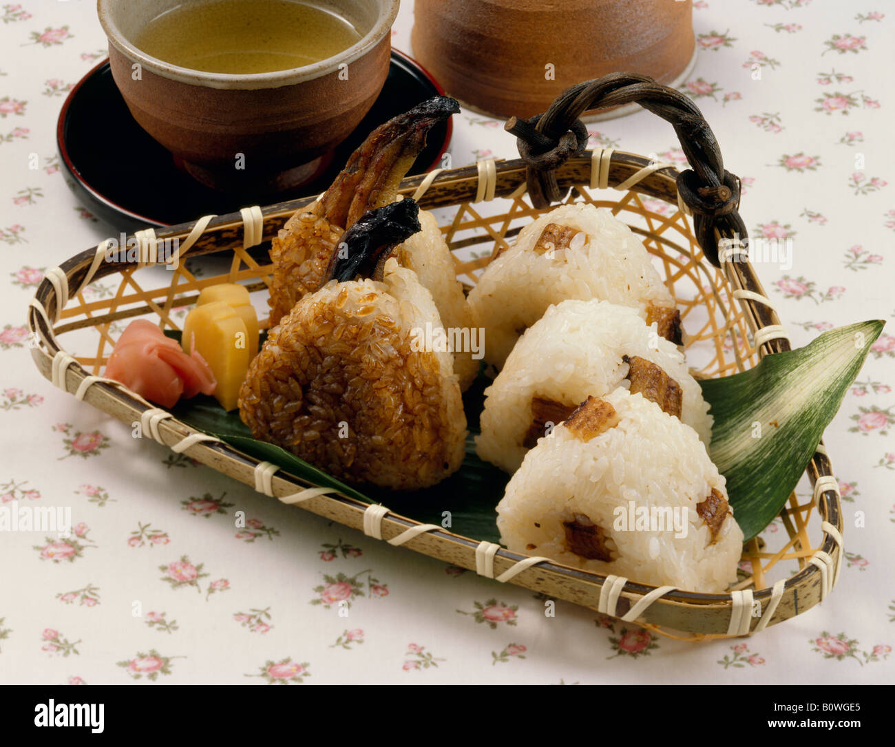 Rice balls with eels Stock Photo - Alamy