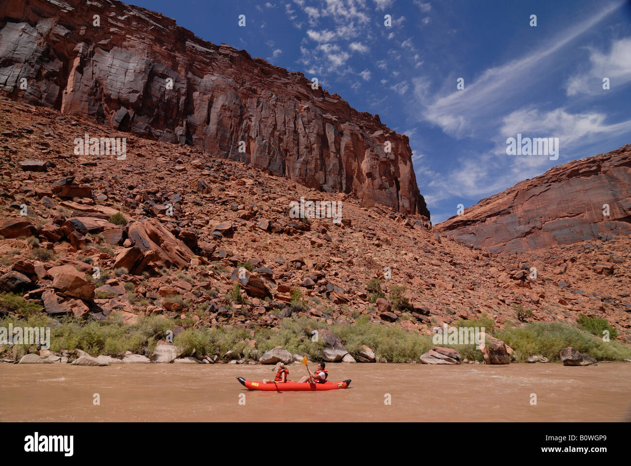 Rafting on the upper Colorado river near Moab Utah USA No MR Stock ...