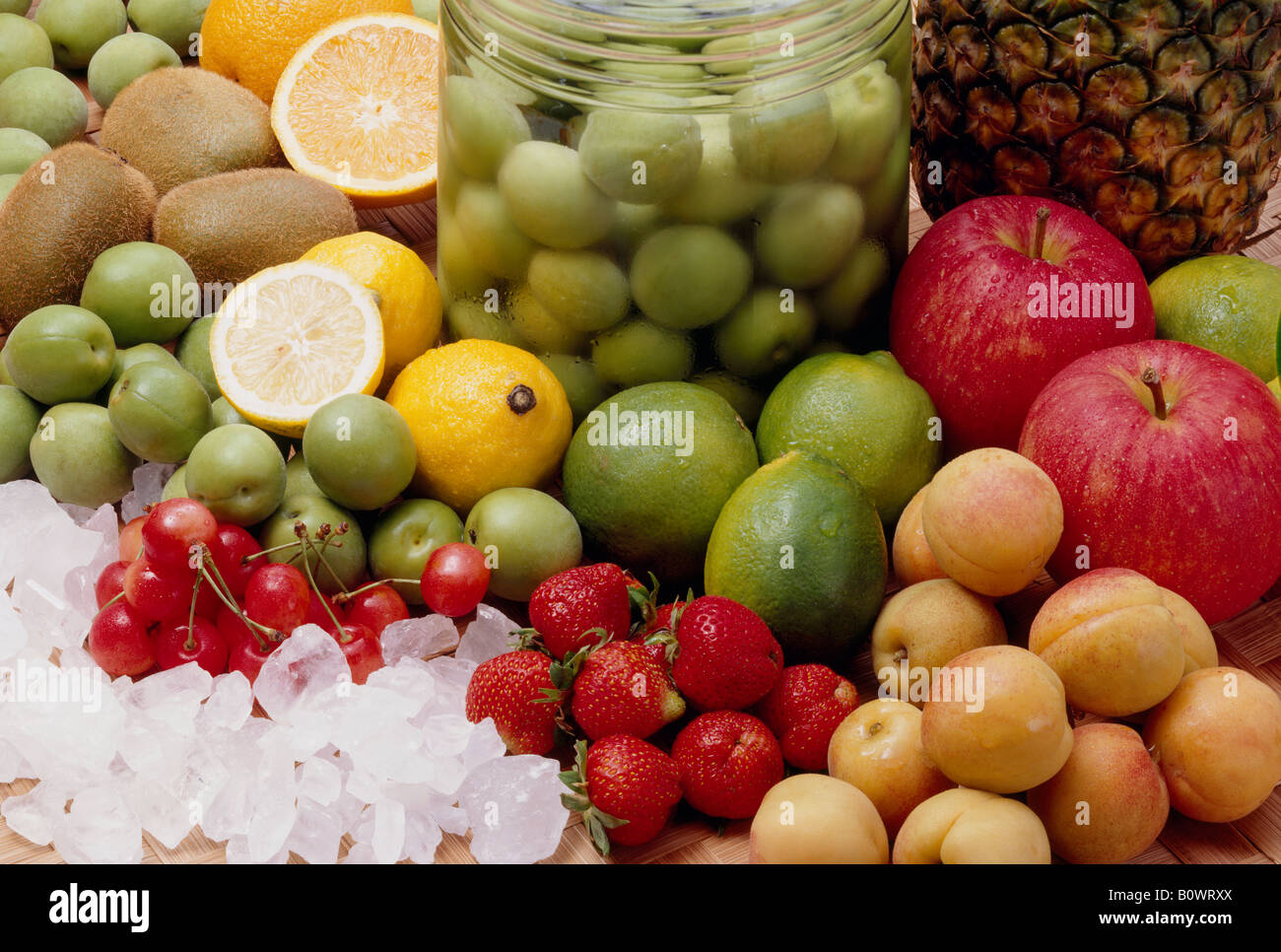 Fruit liquor ingredients Stock Photo - Alamy