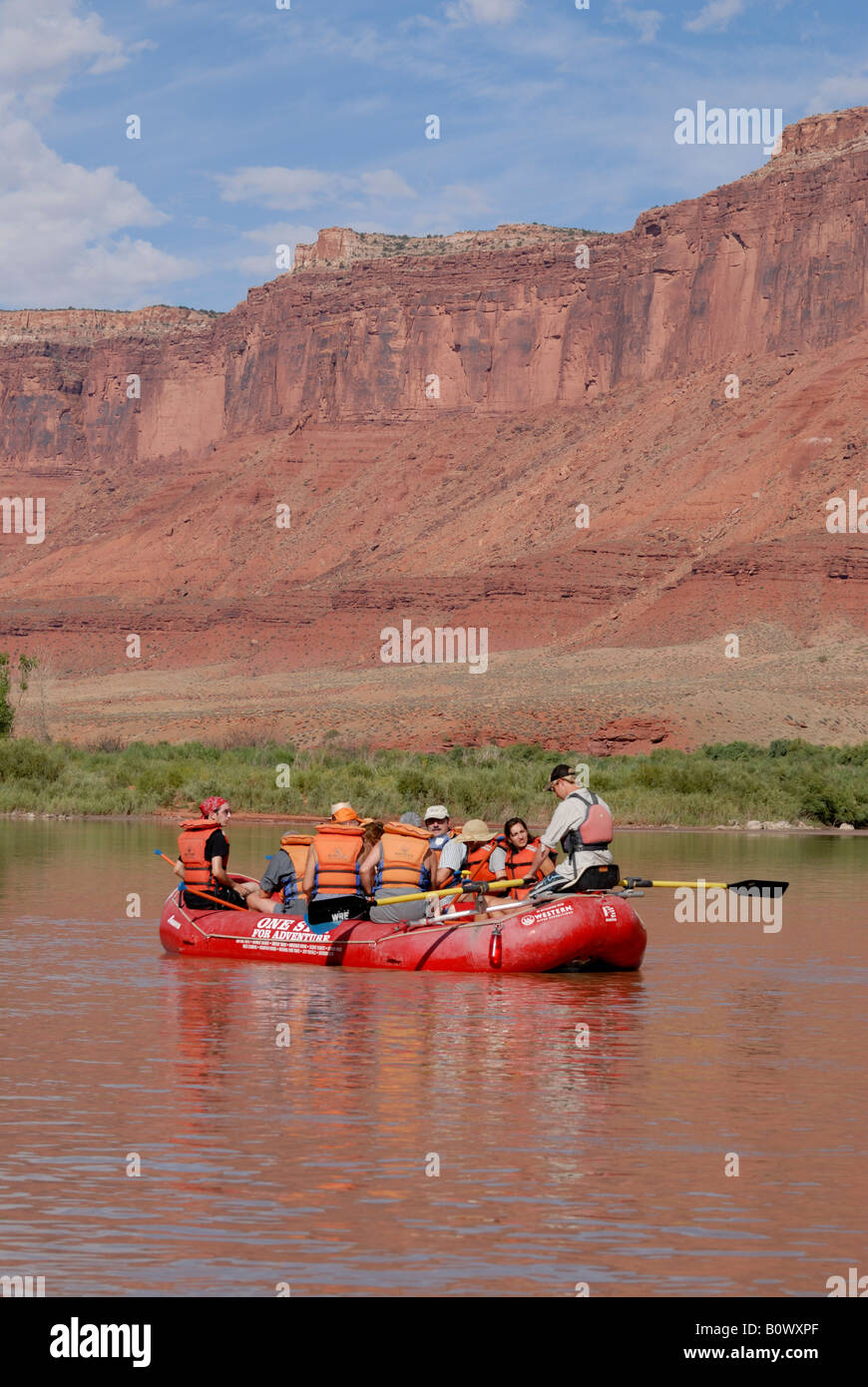 Rafting on the upper Colorado river near Moab Utah USA No MR Stock ...