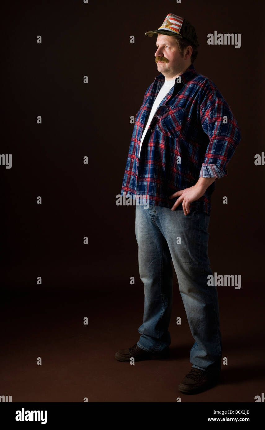 Stereotypical american man standing staring hi-res stock photography ...
