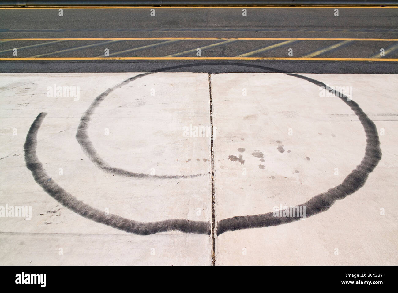 A single tire track in a spiral shape Stock Photo - Alamy