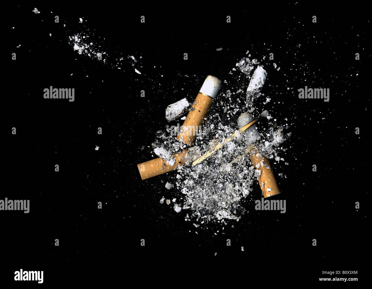 Cigarette Butts, Ashes, and a used match Stock Photo - Alamy