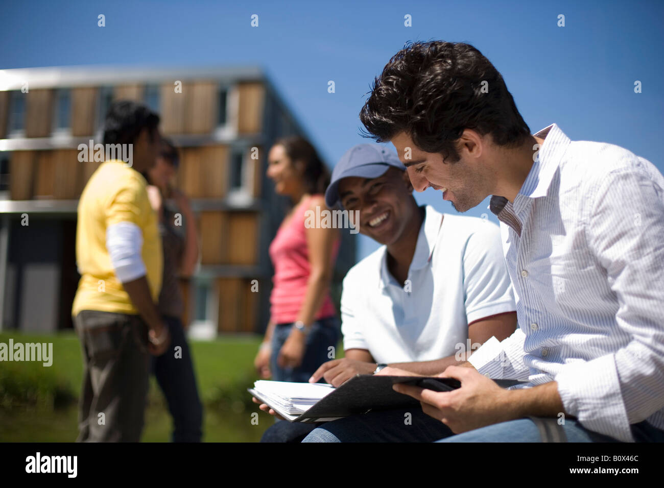 University students studying on campus Stock Photo - Alamy