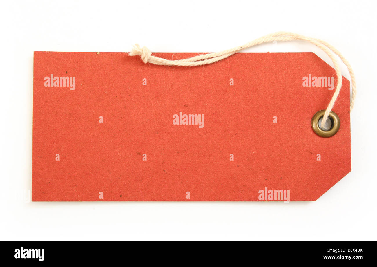 Recycled paper tag red Cut Out Stock Images & Pictures - Alamy