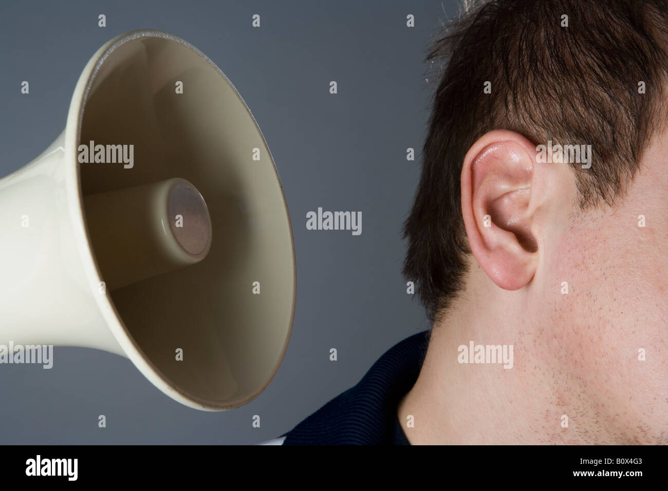 Megaphone head hi-res stock photography and images - Alamy
