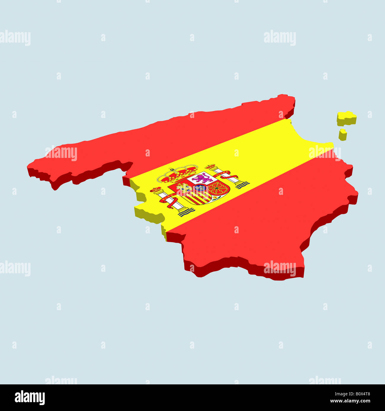 Spain flag map country shape hi-res stock photography and images - Alamy