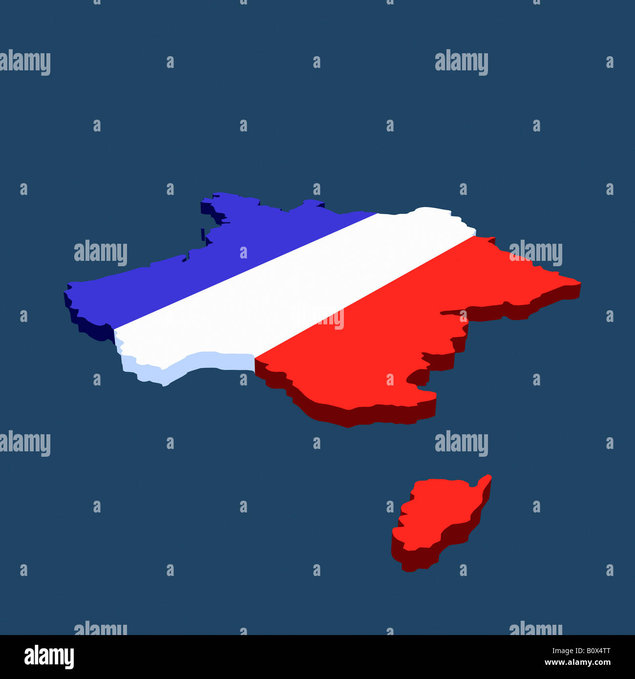 French flag in the shape of France Stock Photo - Alamy