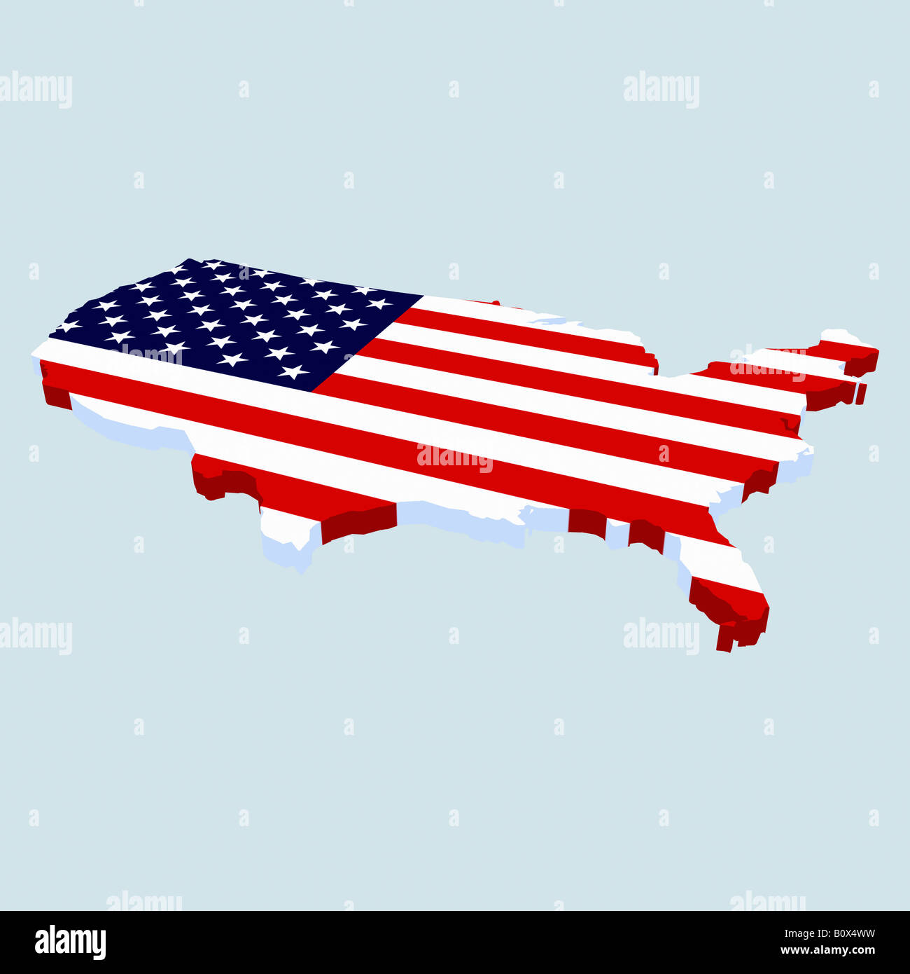 American flag in the shape of USA Stock Photo - Alamy