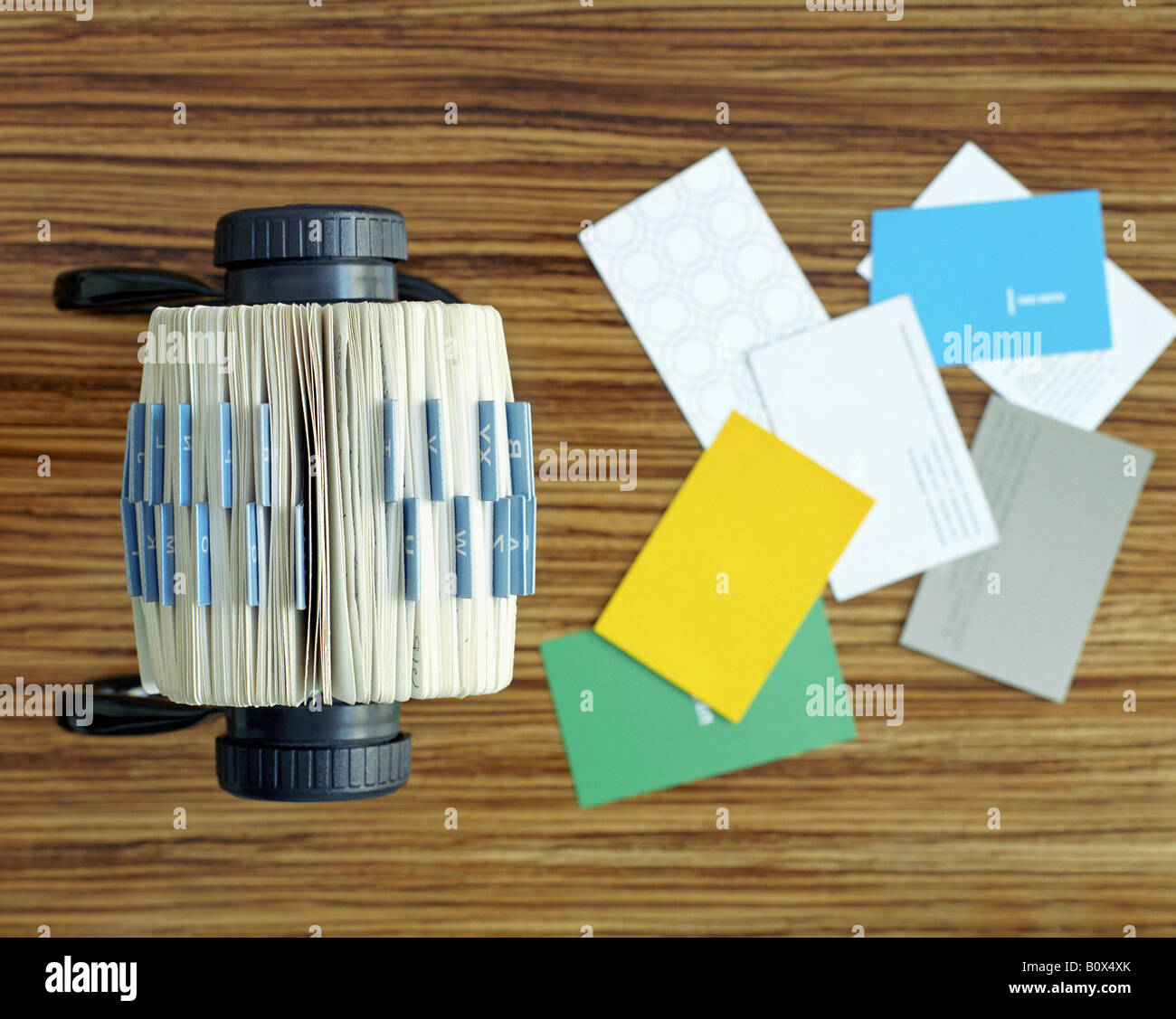 Rotary address book and business cards Stock Photo - Alamy