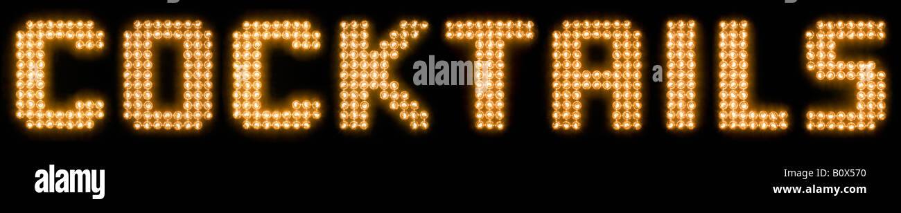Word cocktail in illuminated hi-res stock photography and images - Alamy