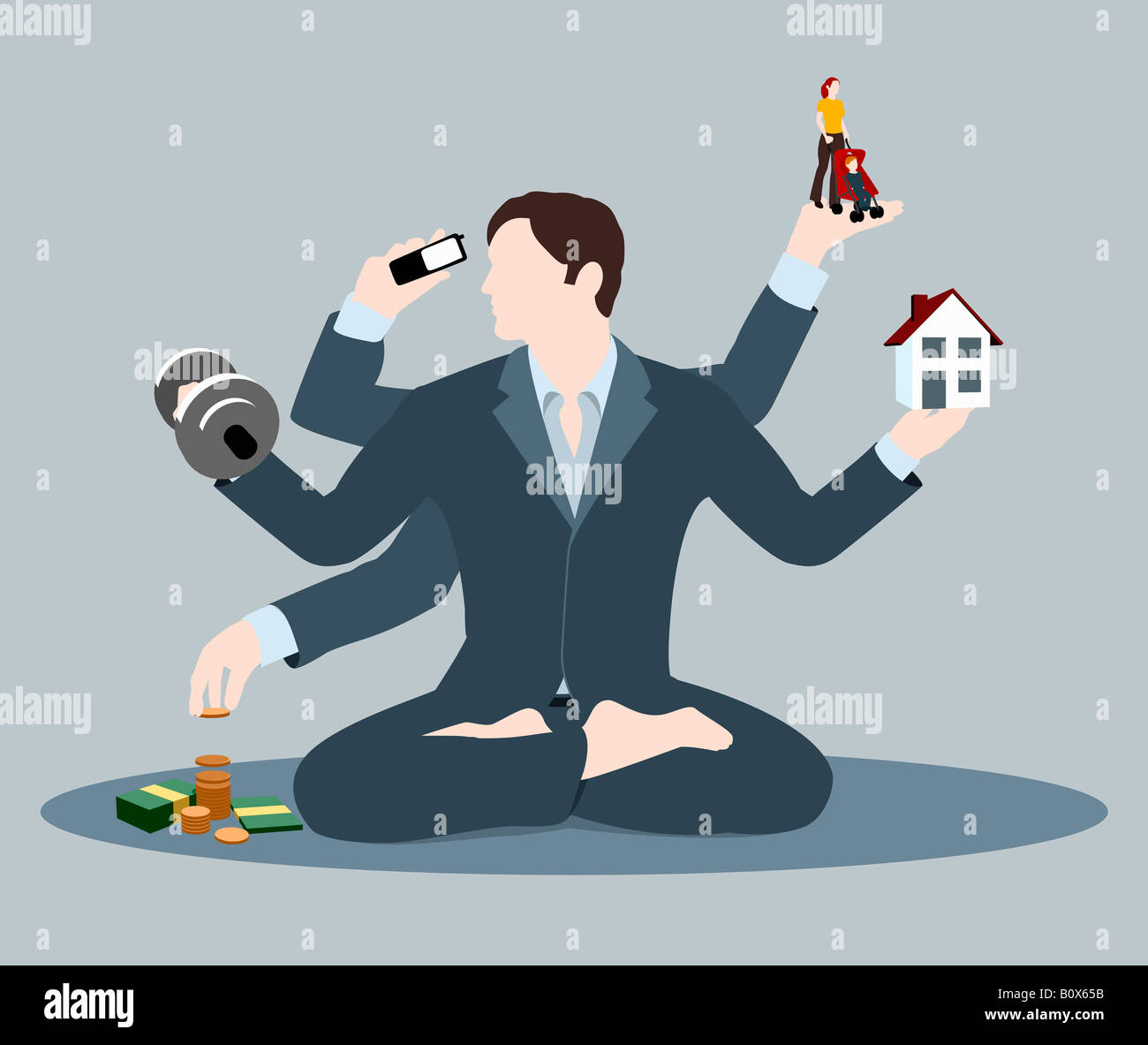 A man multi-tasking Stock Photo - Alamy