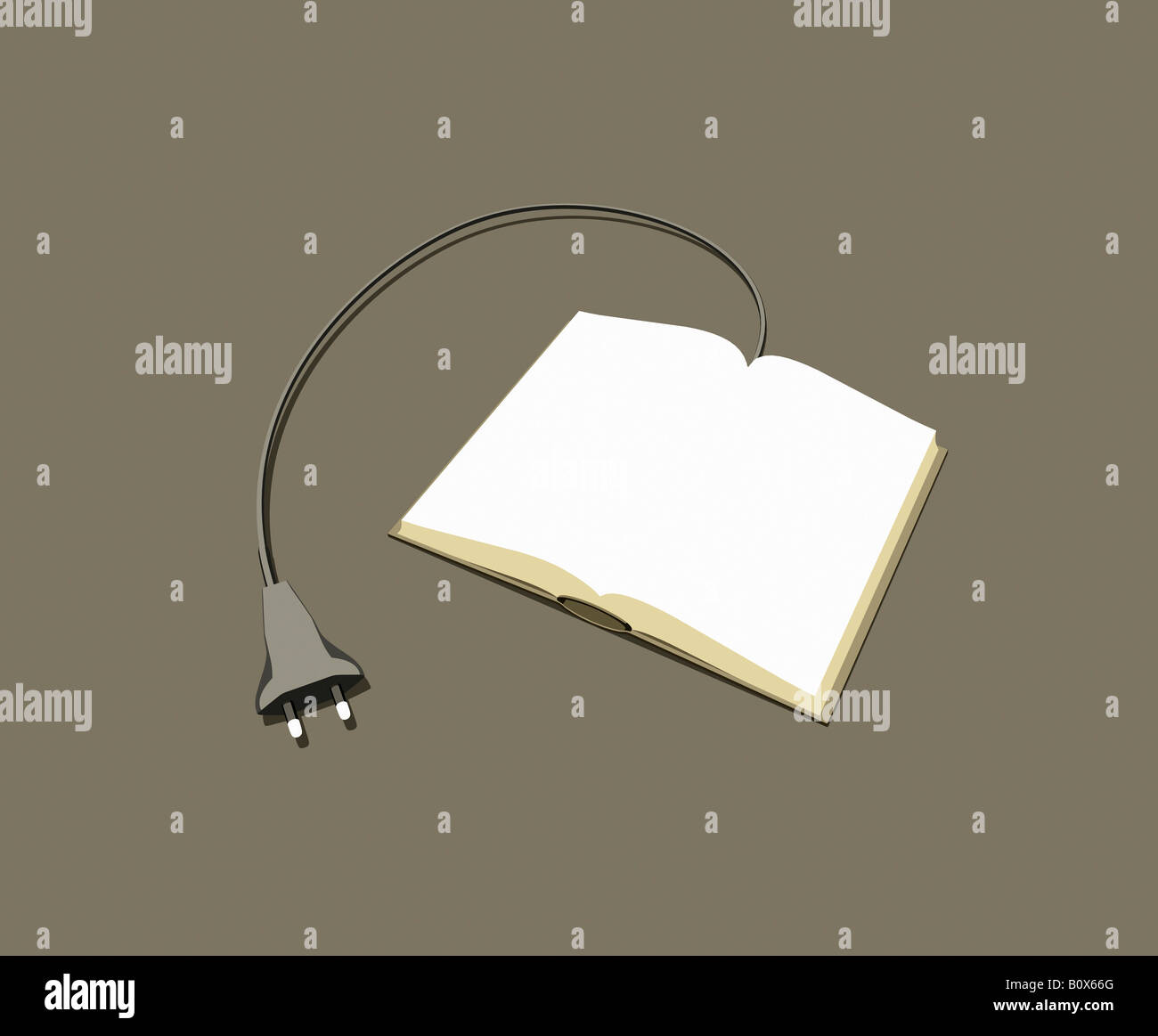 A power cable connected to a book Stock Photo - Alamy