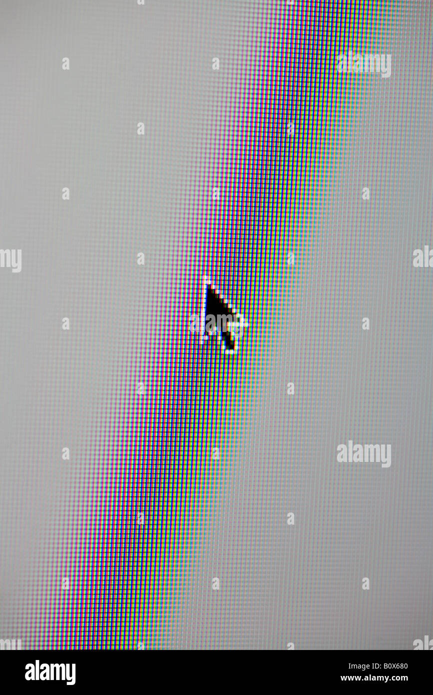 Extreme close-up of cursor on a monitor screen Stock Photo - Alamy