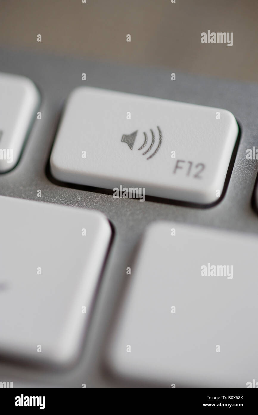 Extreme close up of volume key on computer keyboard Stock Photo - Alamy