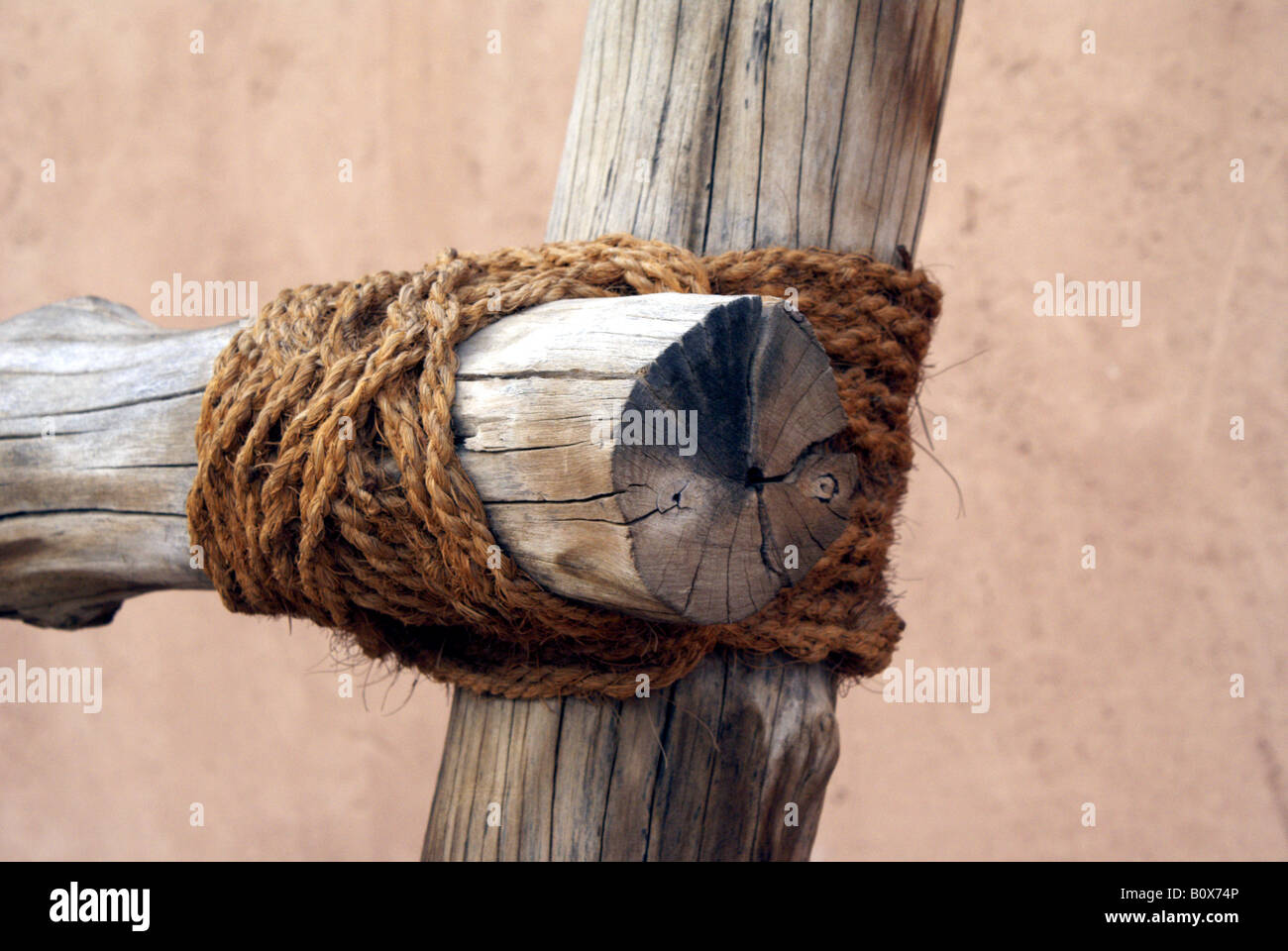 Ladder with rope construction Stock Photo - Alamy