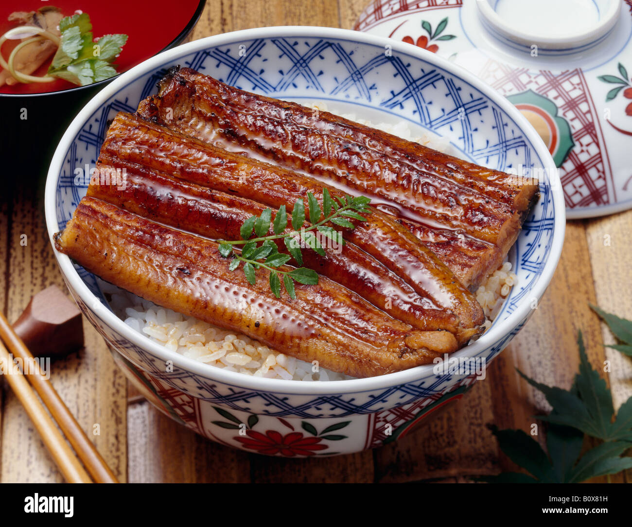 Steamed rice with eel Stock Photo - Alamy