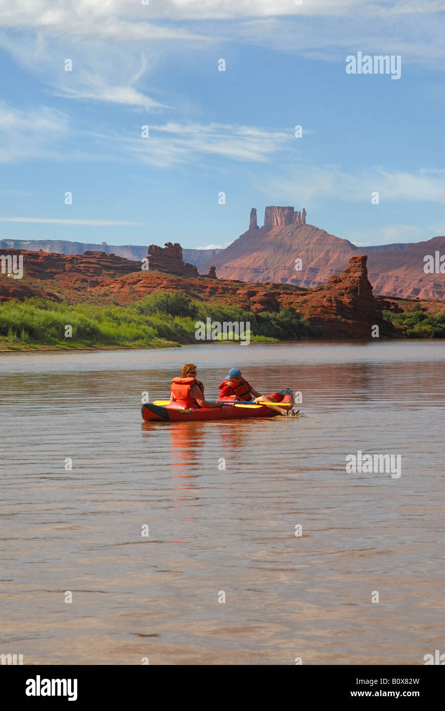 Rafting on the upper Colorado river near Moab Utah USA No MR Stock ...