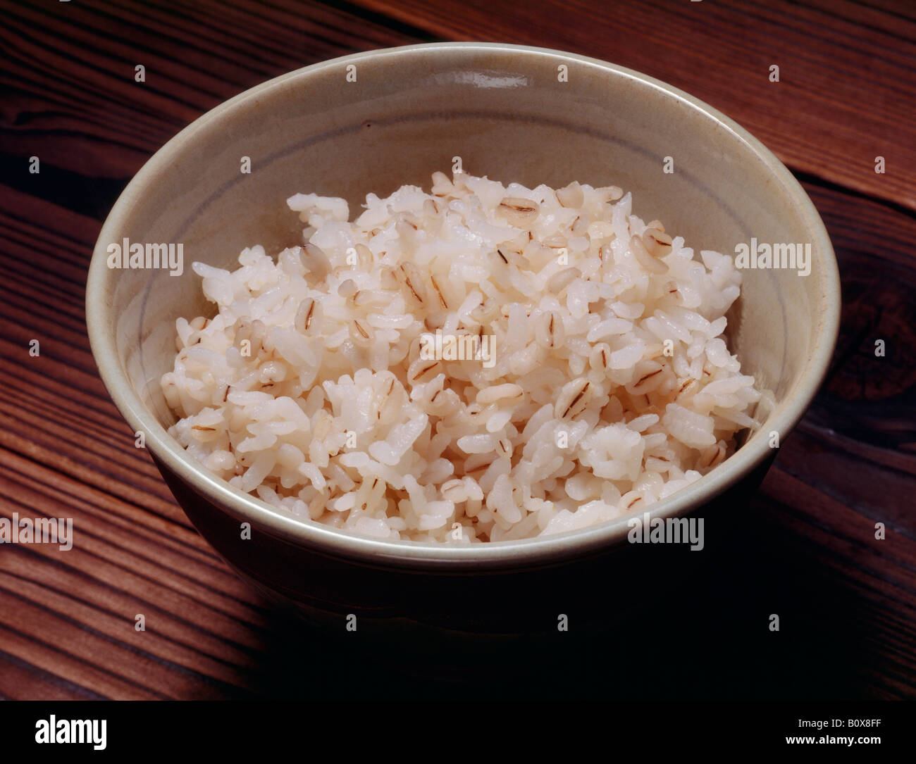 Bowl of rice cooked with barley Stock Photo - Alamy