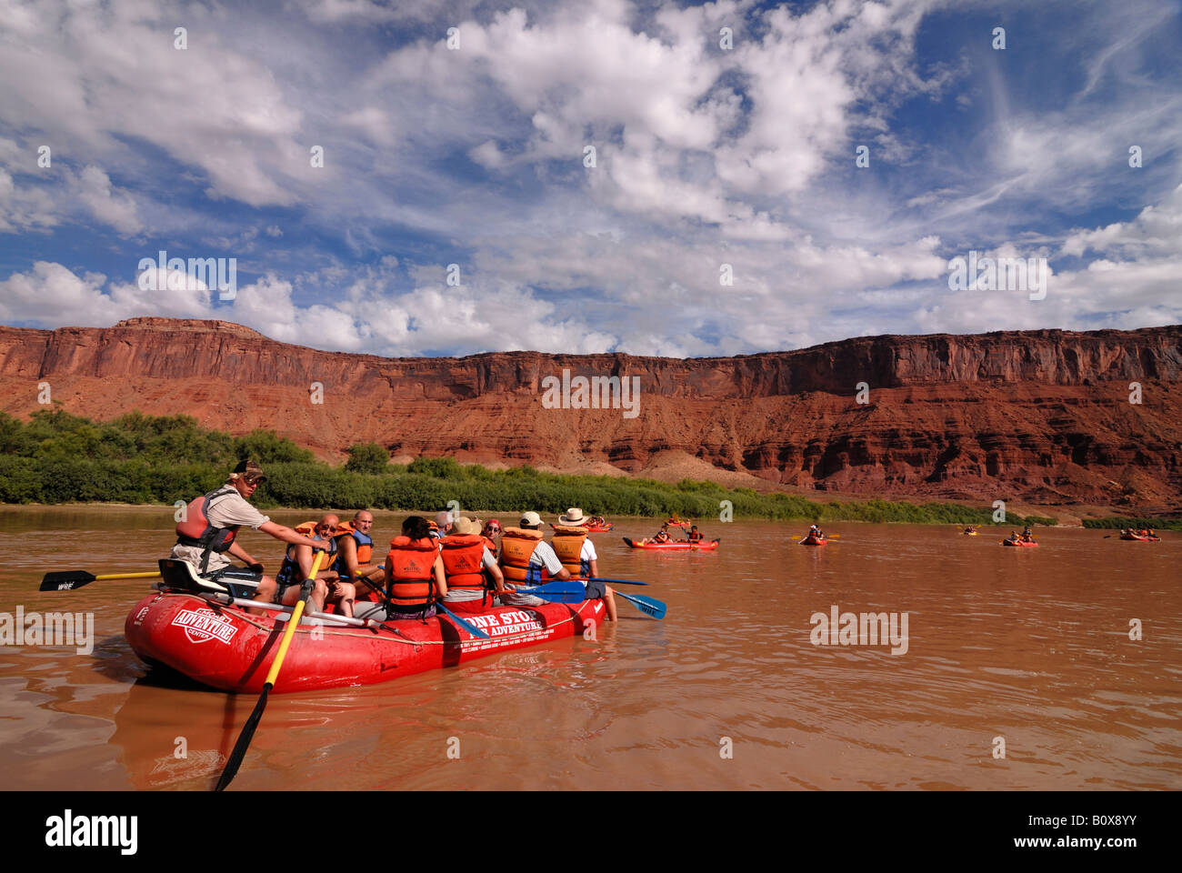 Rafting on the upper Colorado river near Moab Utah USA No MR Stock ...
