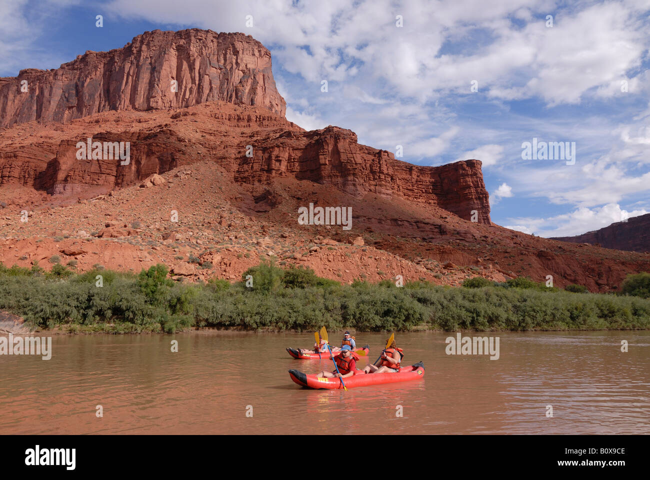 Rafting on the upper Colorado river near Moab Utah USA No MR Stock ...