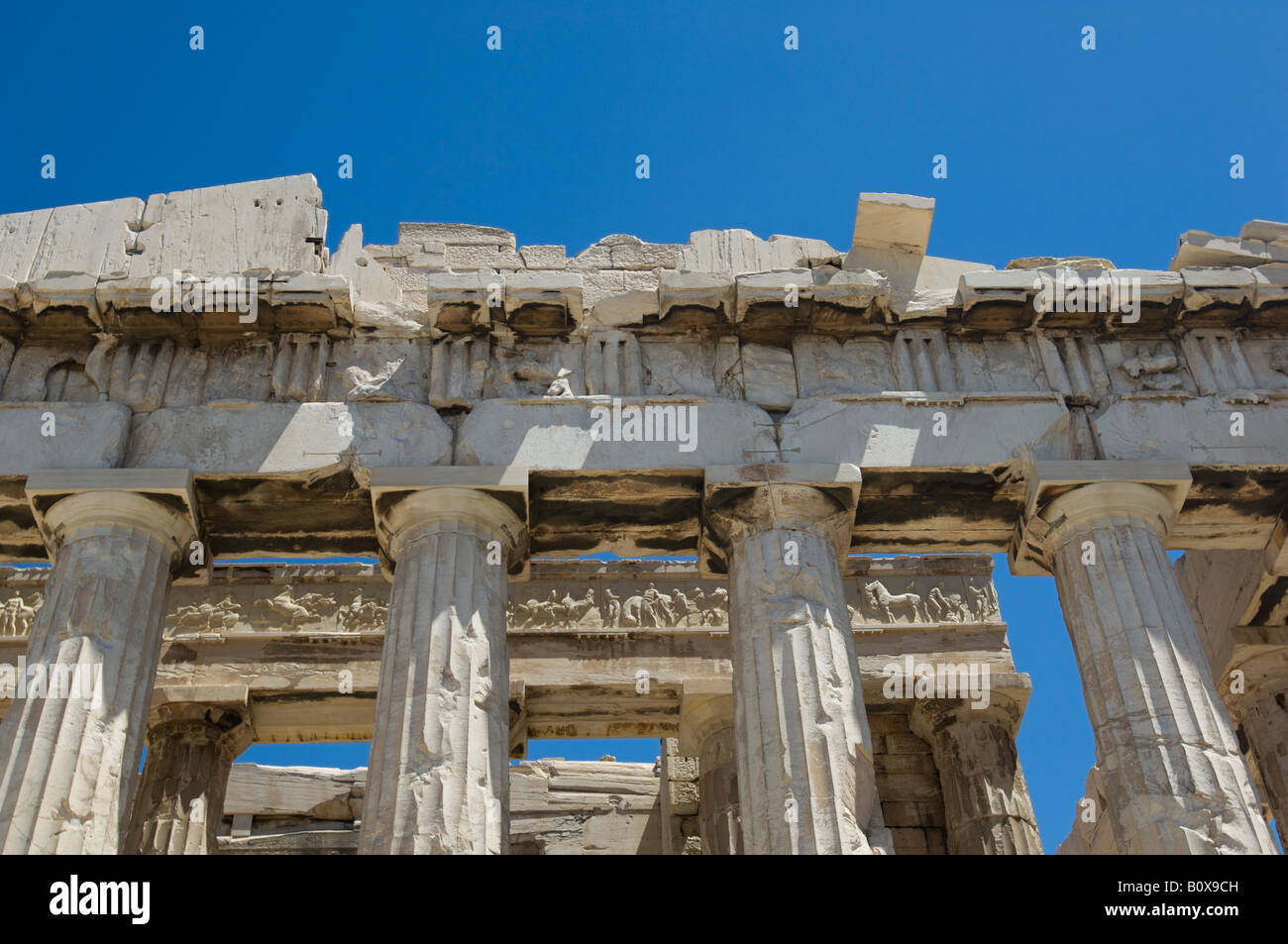 Close up of the Doric Columns. The Parthenon. Temple of the Greek ...