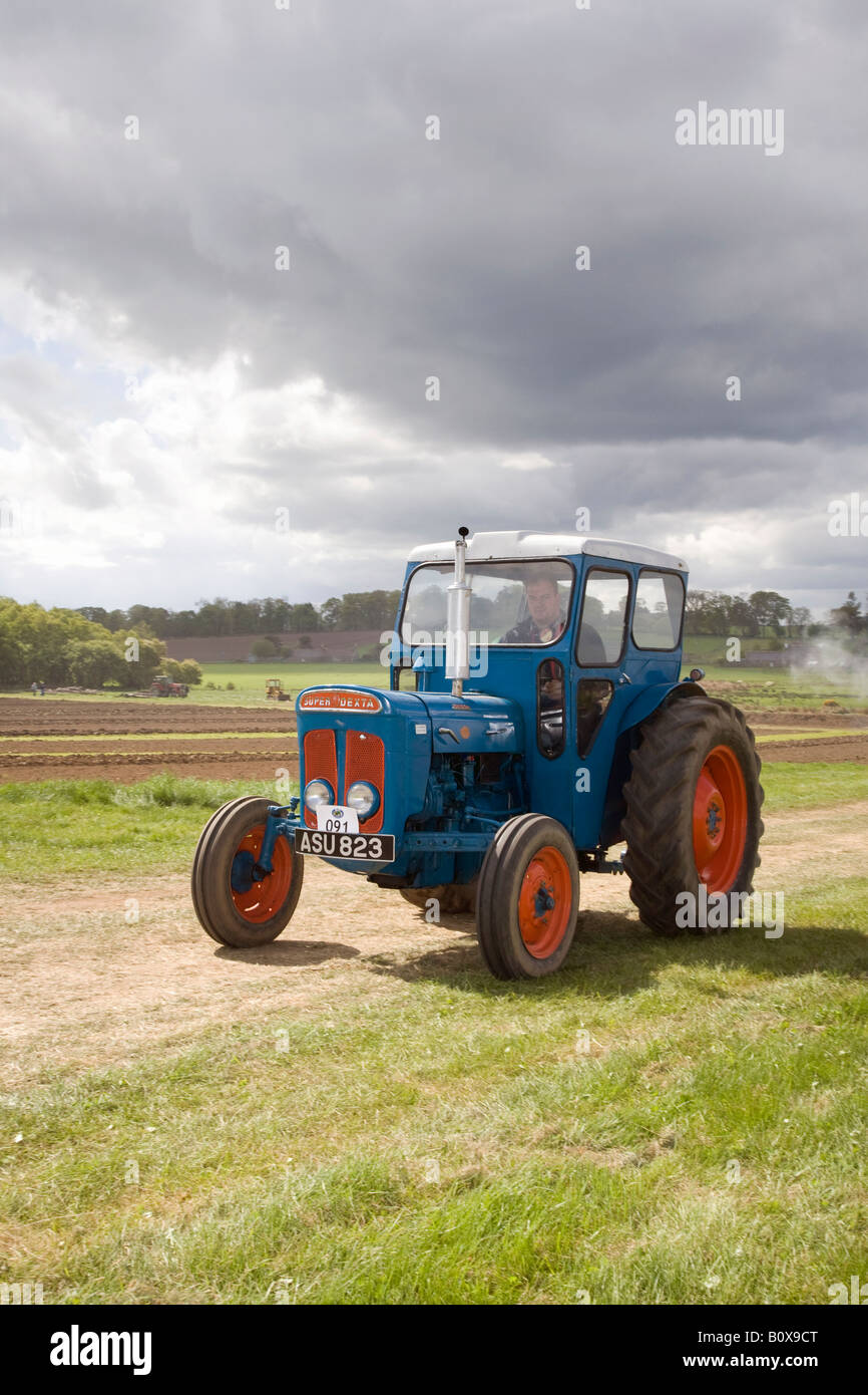 1963 60s sixties Blue Fordson Super Dexta diesel tractor; Vintage ...