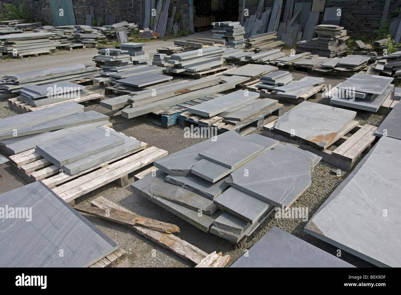 Cut slabs Welsh slate Aberllefenni quarries Machynlleth Powys Wales UK ...