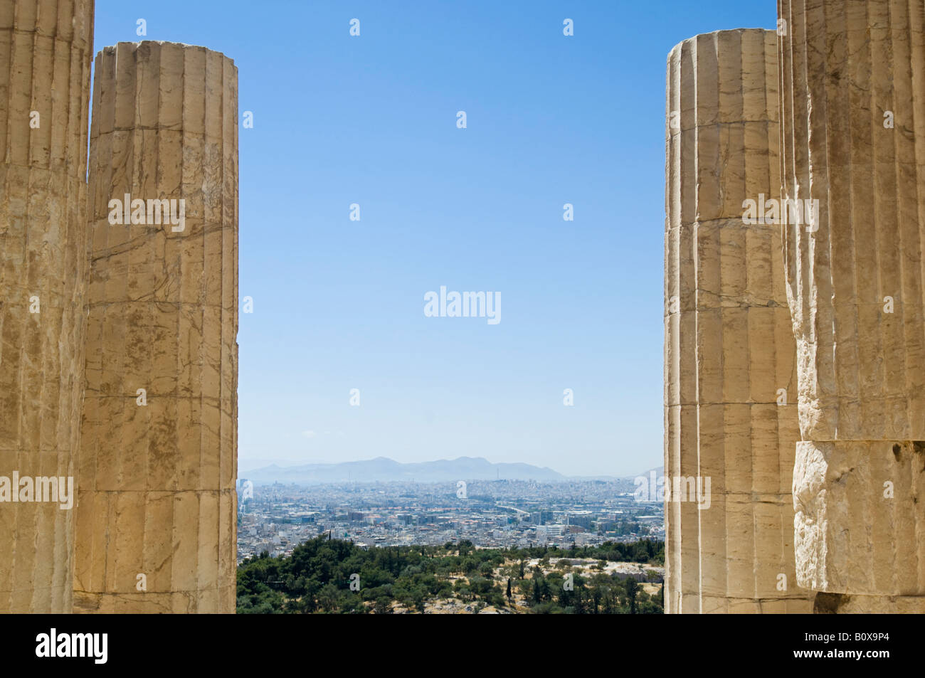 View through the columns by the entrance of The Parthenon, temple of ...