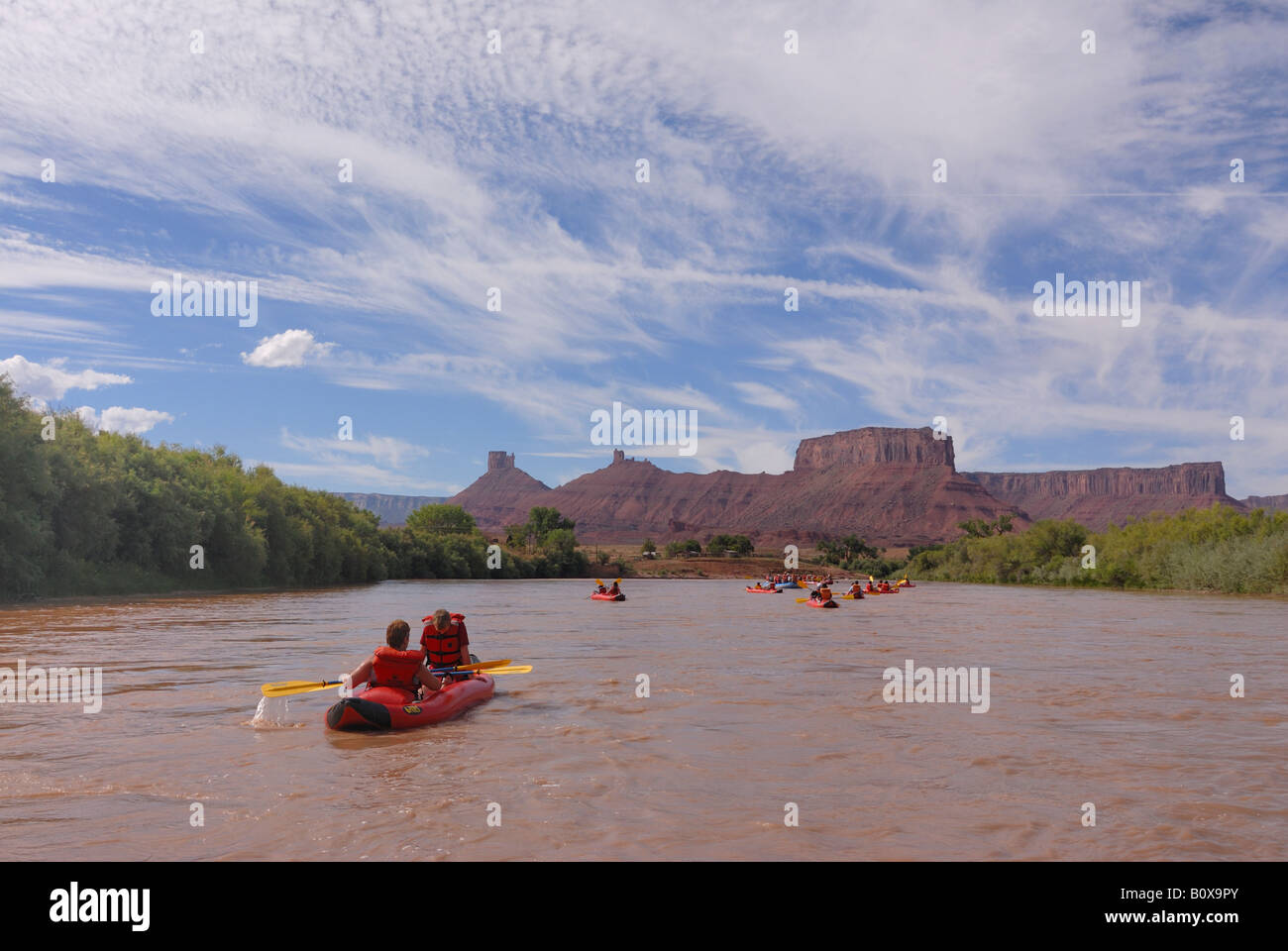 Rafting on the upper Colorado river near Moab Utah USA No MR Stock ...