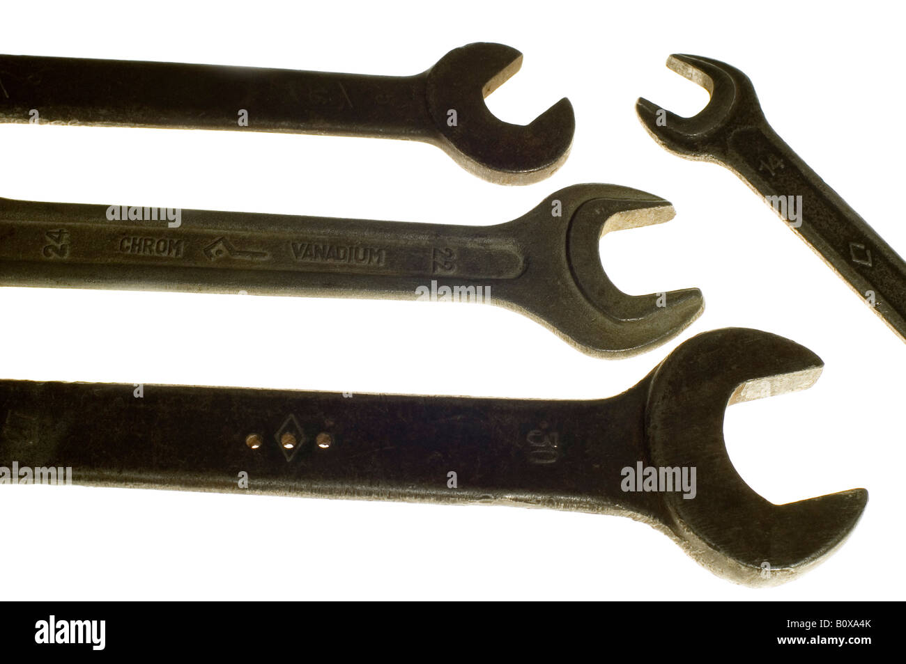 object on white tool spanner close up Stock Photo - Alamy