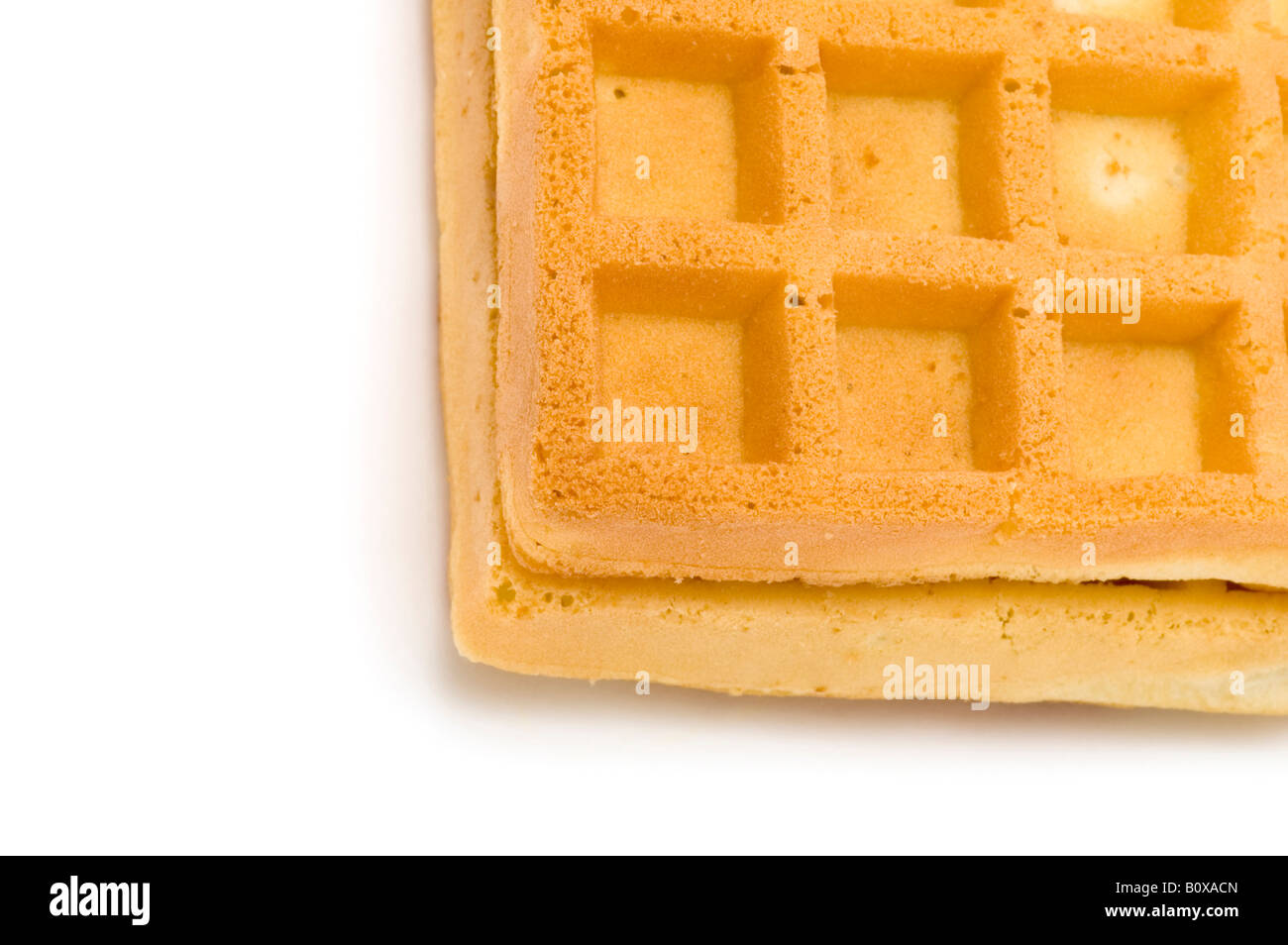 object on white food waffle macro Stock Photo - Alamy