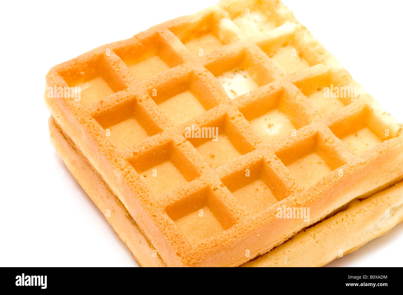 object on white food waffle macro Stock Photo - Alamy