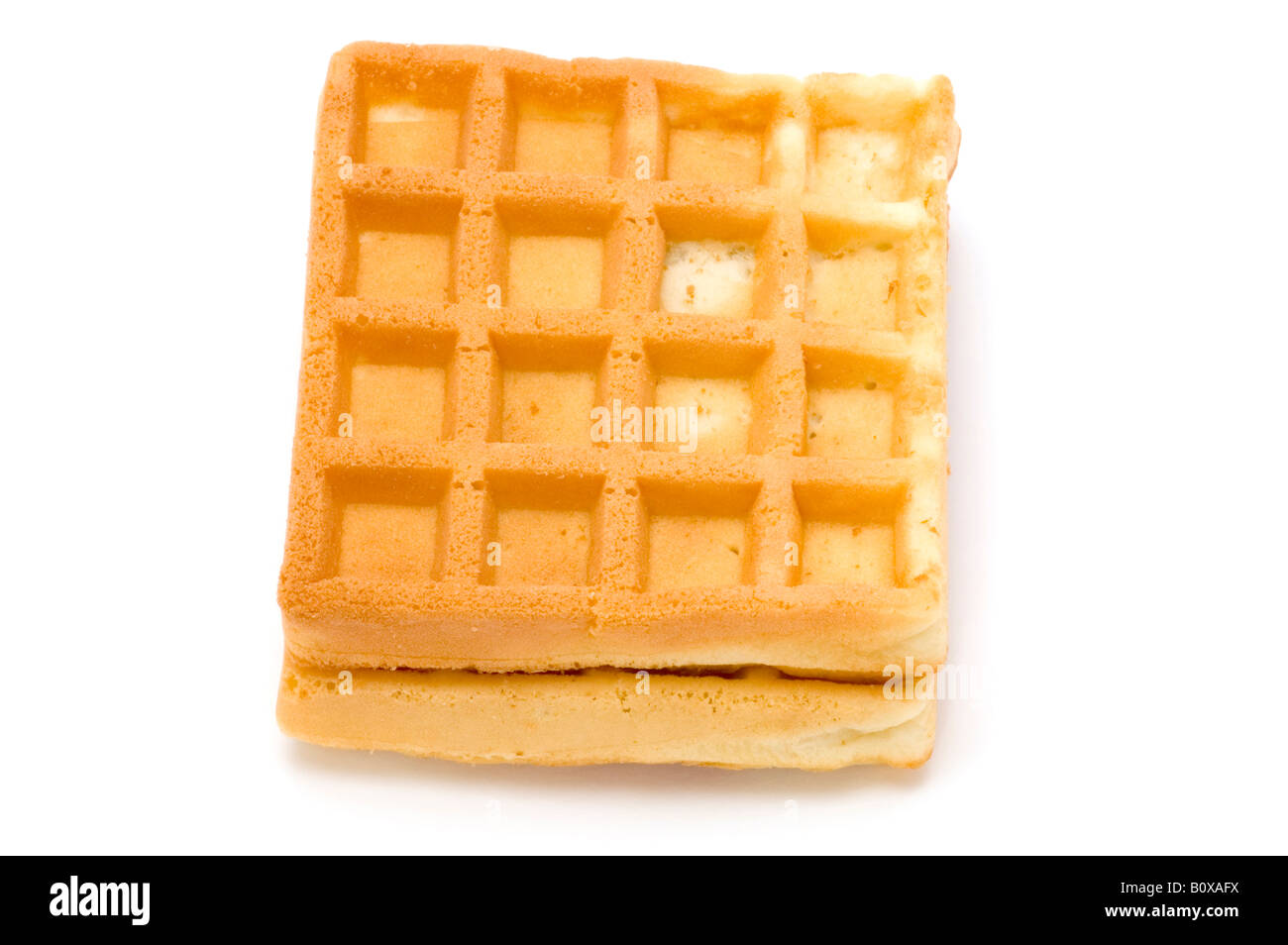 object on white food waffle macro Stock Photo - Alamy