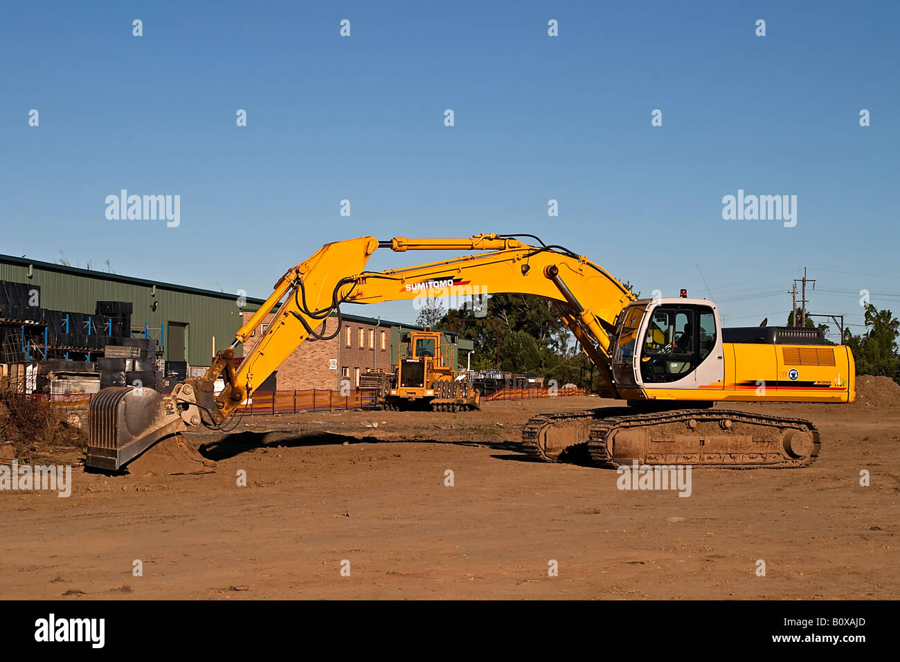 Construction Excavation - Hydraulic Excavator - Backhoe Stock Photo - Alamy