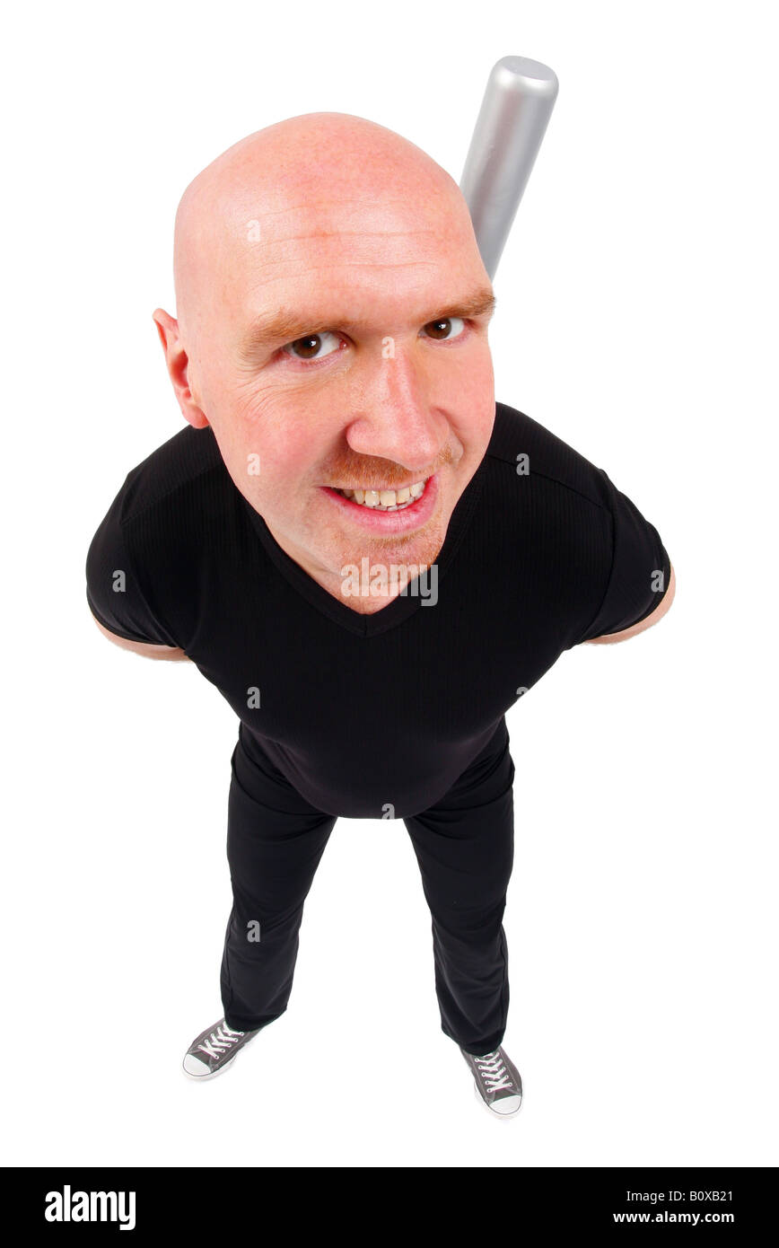 Bald headed man with baseball bat hi-res stock photography and images ...