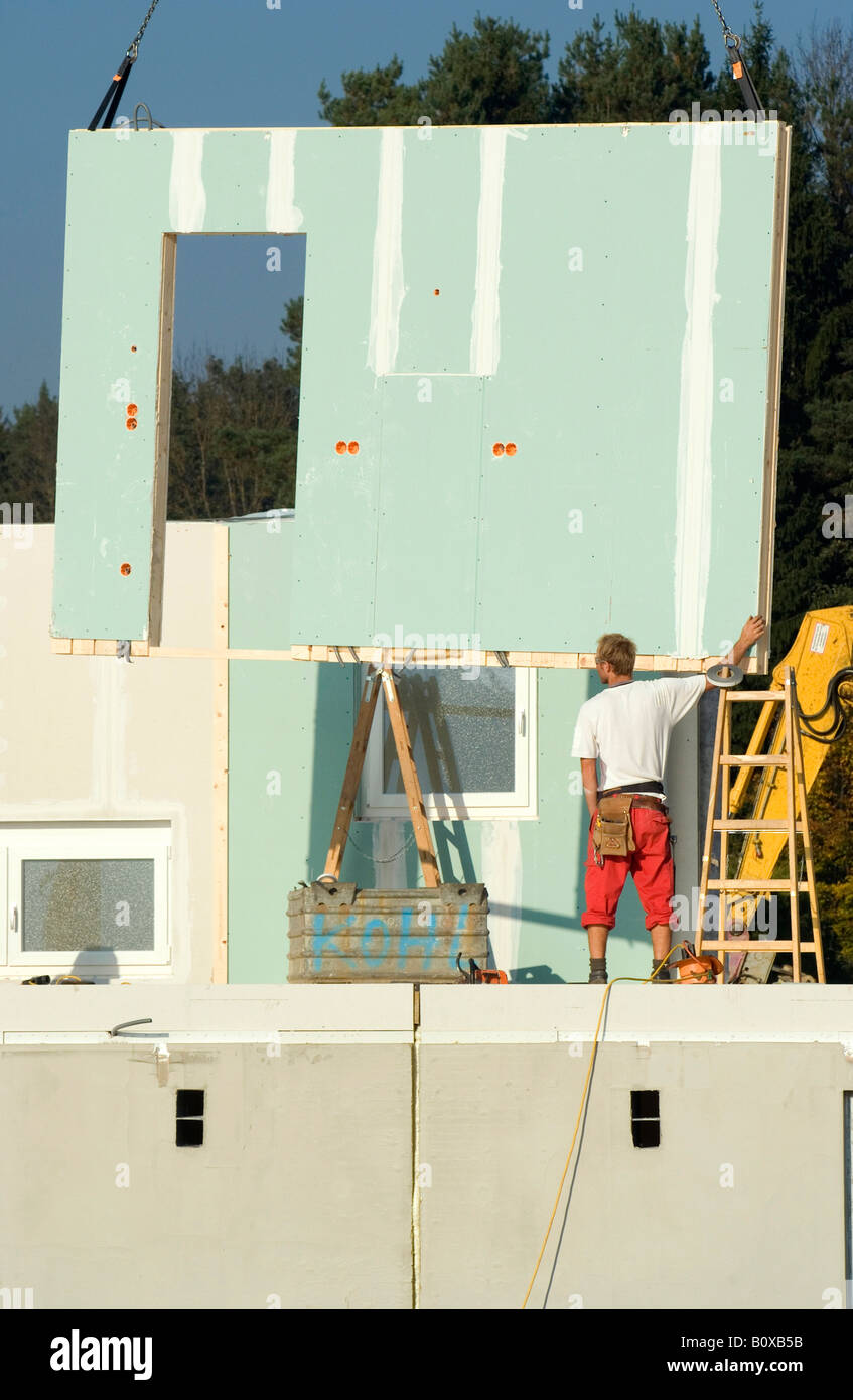 building lot, prefabricated house Stock Photo - Alamy