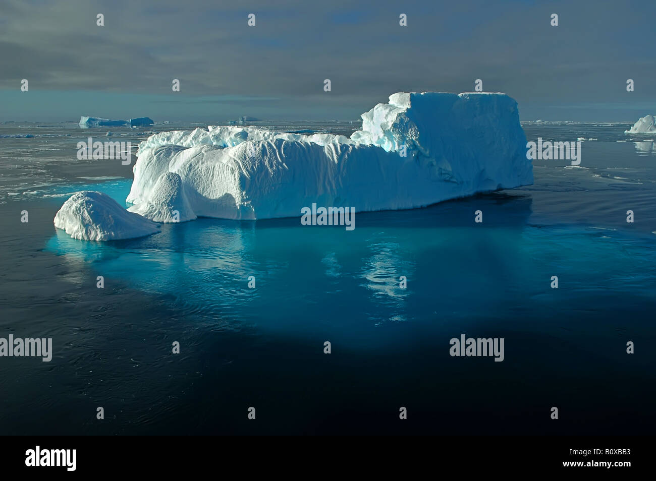 A foot-shaped iceberg swimming in front of a marvellous antarctic ...