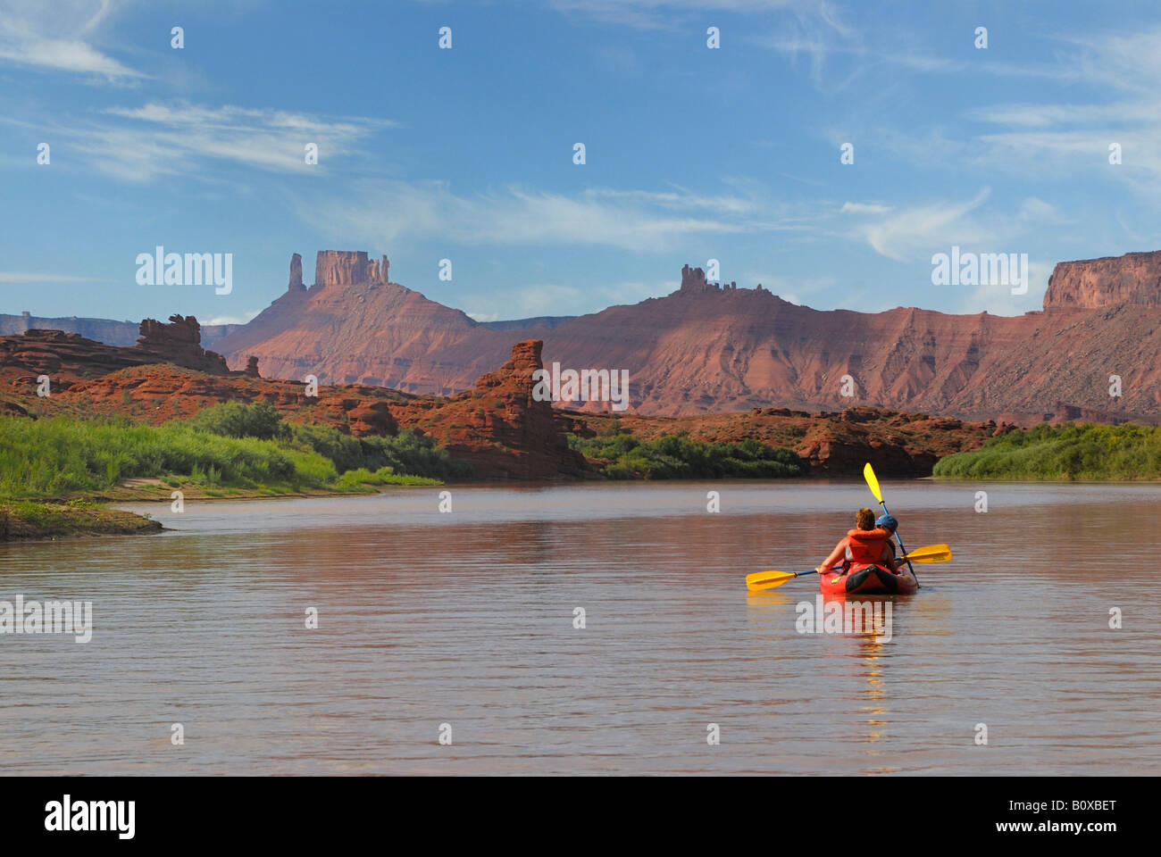Rafting on the upper Colorado river near Moab Utah USA No MR Stock ...