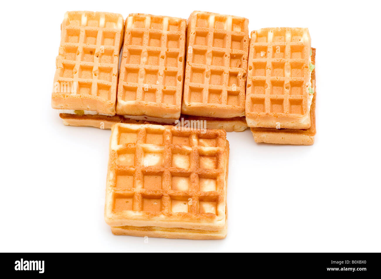 object on white food waffle macro Stock Photo - Alamy
