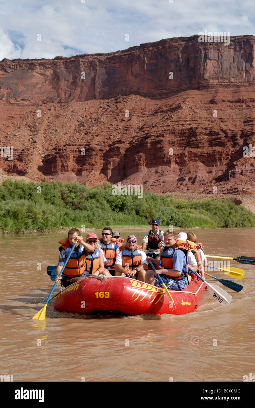 Rafting on the upper Colorado river near Moab Utah USA No MR Stock ...