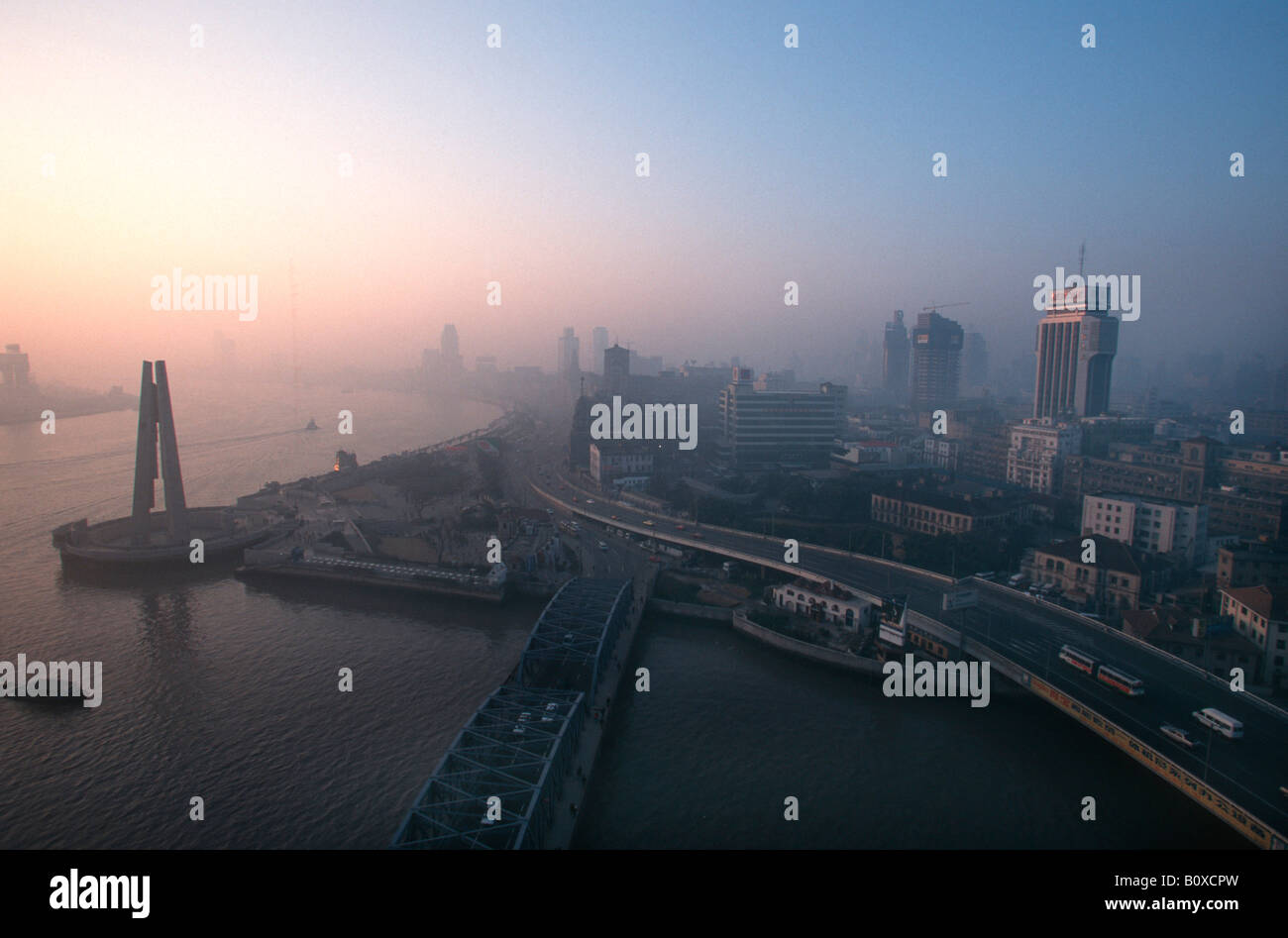 skyline and harbour of Shanghai, China, Shanghai Stock Photo - Alamy