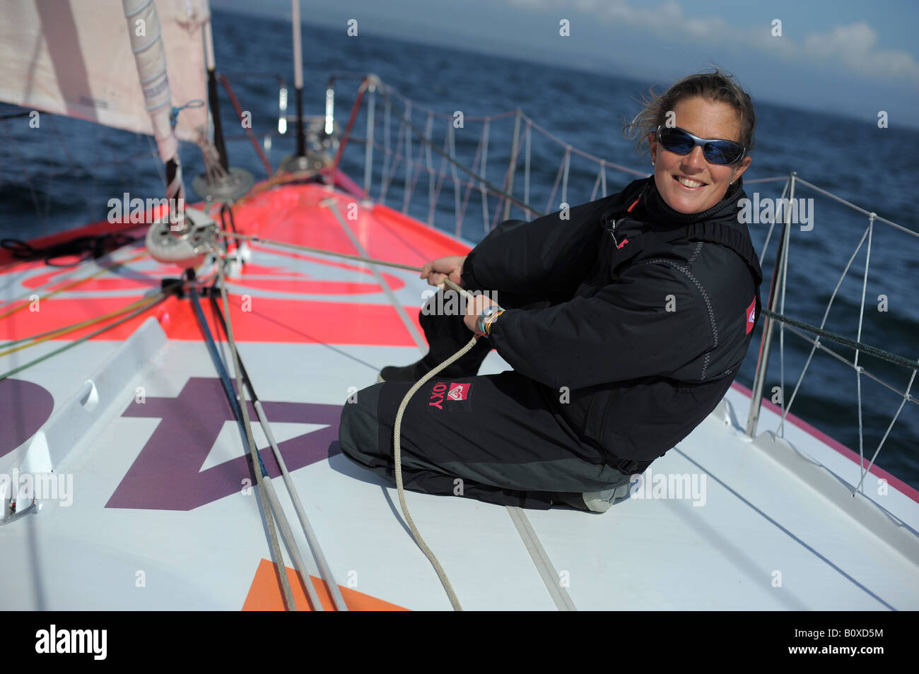 Sam davies sailing the Quiksilver Roxy boat in the Artemis Transit race ...