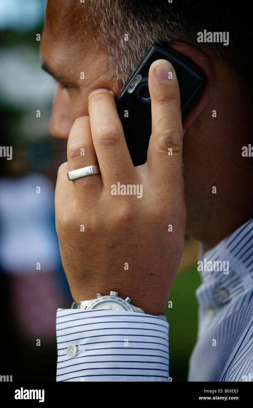 A man using a mobile phone Stock Photo - Alamy