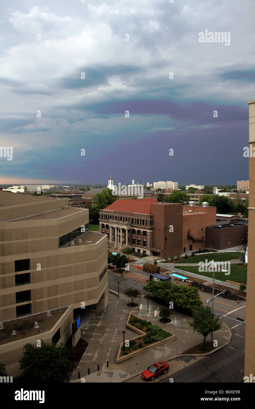 Lied Center for Performing Arts, left, and the Temple building, right ...