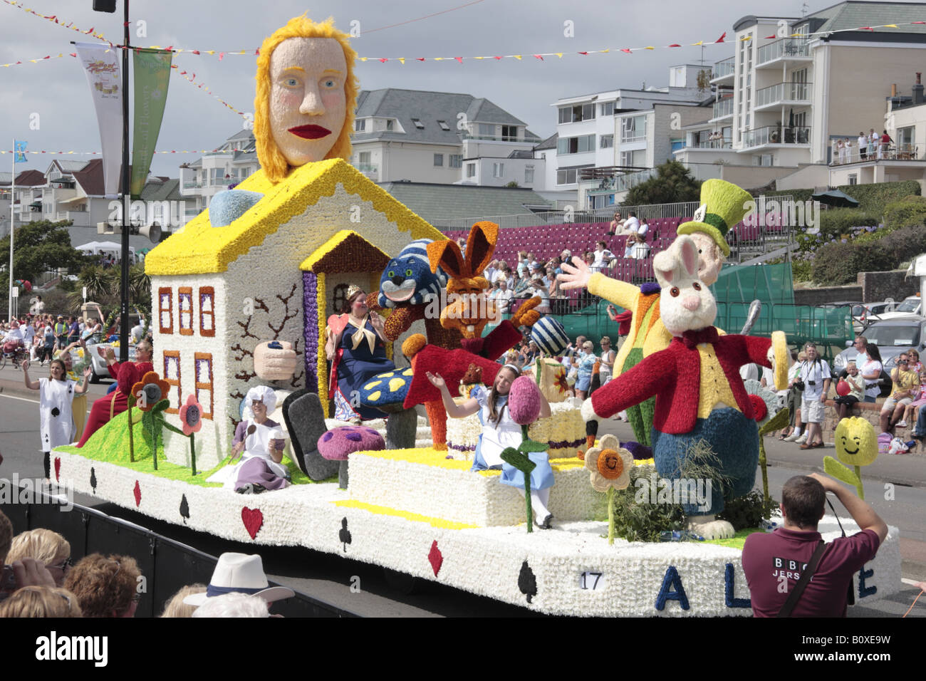 Float at the annual Jersey Battle of Flowers parade Stock Photo - Alamy