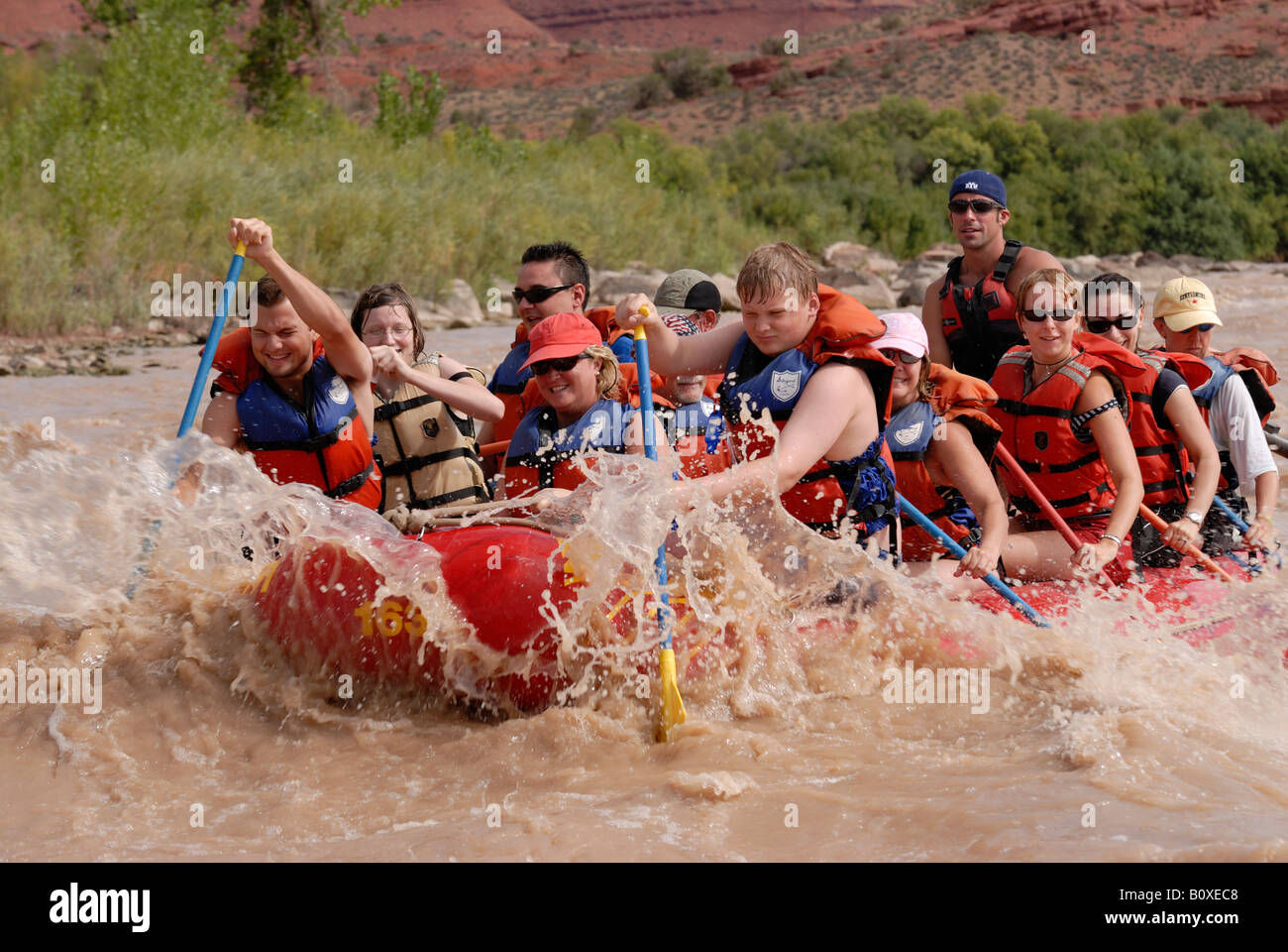 Rafting on the upper Colorado river near Moab Utah USA No MR Stock ...