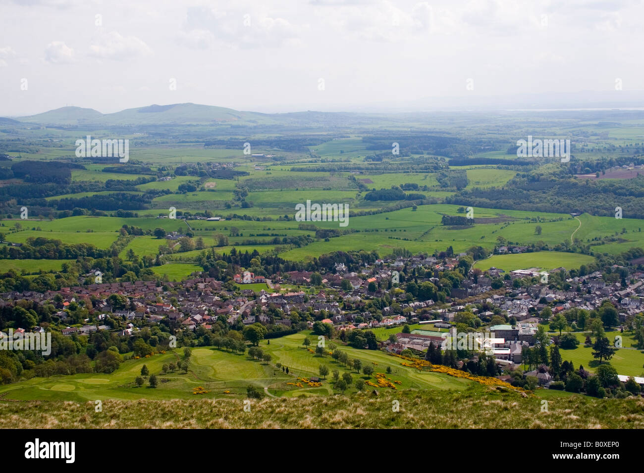 View across the Forth Valley in Scotland looking far towards Edinburgh ...